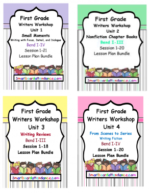 Writers Workshop Grade 1, Units 1 to 4 Yearly Lesson Plan Bundle ...