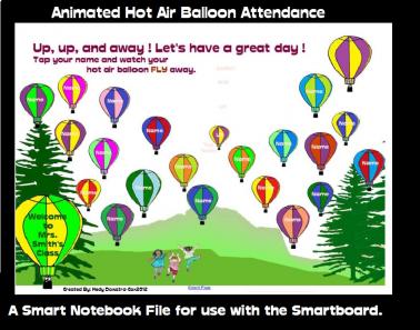 Smartboard Attendance Animated Hot Air Balloon Attendance - Smartboard ...