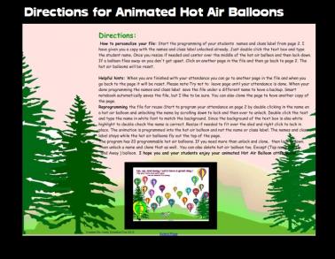 Smartboard Attendance Animated Hot Air Balloon Attendance - Smartboard ...