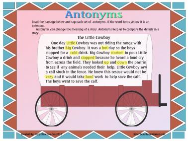 Antonyms-Smartboard Lesson Grades 2-4 - Smartboard Attendance.Com