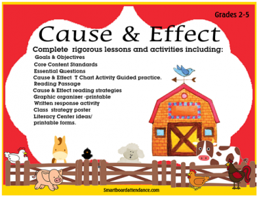Cause and Effect Complete Smart-board Lesson for the Core Content ...