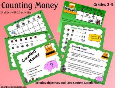 Counting Money Smartboard Lesson/Activities Grades 1-3 - Smartboard ...