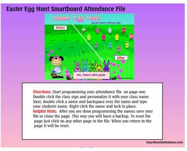 Smartboard Easter Egg Attendance - Smartboard Attendance.Com