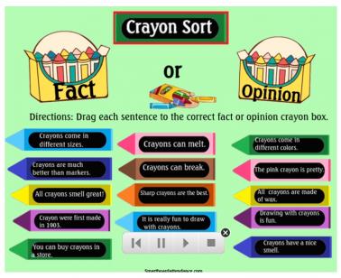 Fact or Opinion Smartboard Lesson/Activities Grades 3-5 - Smartboard ...