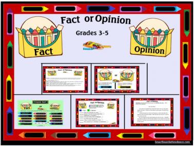 Fact or Opinion Smartboard Lesson/Activities Grades 3-5 - Smartboard ...