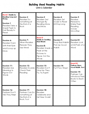 Readers Workshop Unit 1 Building Good Reading Habits Grade 1 Lesson ...
