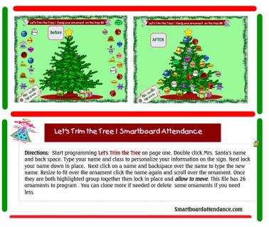 Smartboard Attendance Let's Trim a Tree - Smartboard Attendance.Com