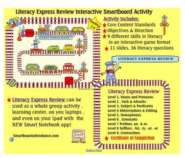 Literacy Express Smartboard Activity - Smartboard Attendance.Com