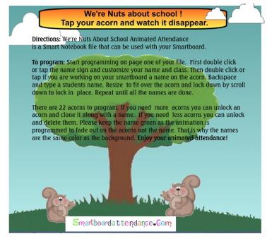 We're Nuts About School Smartboard Attendance - Smartboard Attendance.Com