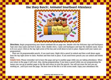 Attendance -One Sharp Bunch Animated Smartboard Attendance - Smartboard ...