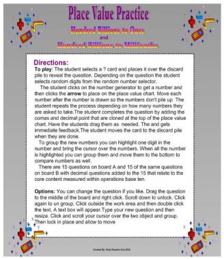 Place Value Practice Lesson Grades 3-5 - Smartboard Attendance.Com