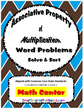 Associative Property of Multiplication Word Problems Math Center ...