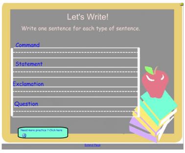 Smartboard Lesson Types of Sentences - Smartboard Attendance.Com