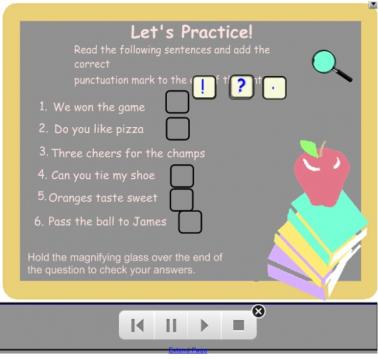 Smartboard Lesson Types of Sentences - Smartboard Attendance.Com