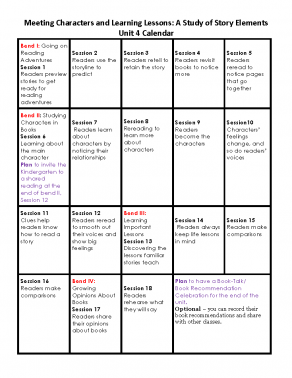 Readers Workshop Unit 4 Meeting Characters and Learning Lessons, Lesson ...
