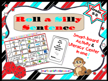 Silly Sentences Smartboard Activity and Literacy Center - Smartboard ...