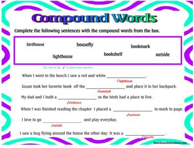 Compound Words Smartboard Lesson - Smartboard Attendance.Com