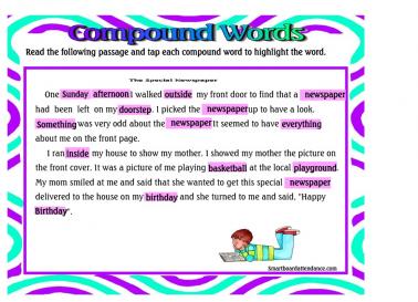 Compound Words Smartboard Lesson - Smartboard Attendance.Com