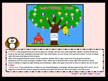 Look Whoo's... Here Smartboard attendance file - Smartboard Attendance.Com