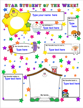 Distance Learning- Star Student of the week Interactive Student Poster ...