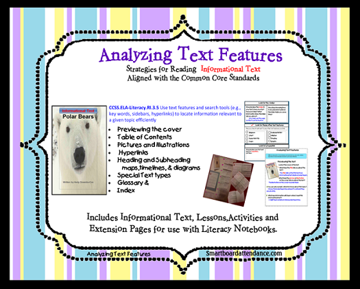 Analyzing Text Features using Smartboard Lessons, Activities, and ...