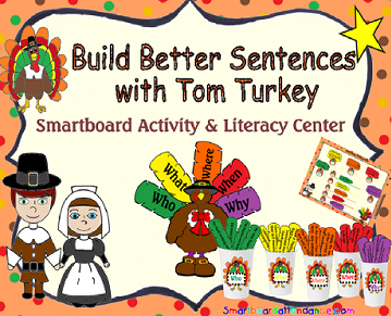 Building Better Sentences with Tom Turkey Smartboard Activity and ...
