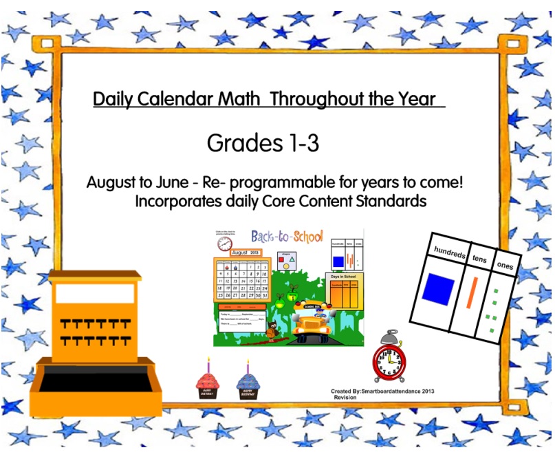 Calendar Math Throughout the Year - Smartboard Attendance.Com