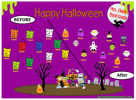 Halloween Smartboard Attendance - Smartboard Attendance.Com