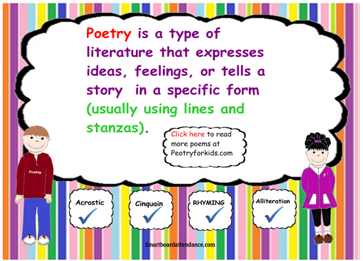 Reading Poetry Smartboard Lesson and Activity - Smartboard Attendance.Com